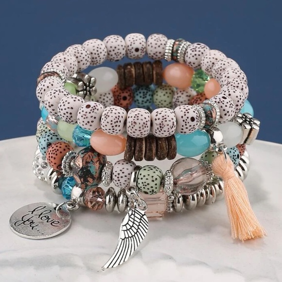 Jewelry | Boho Beaded Bracelet Stacked Set Brand New | Poshmark